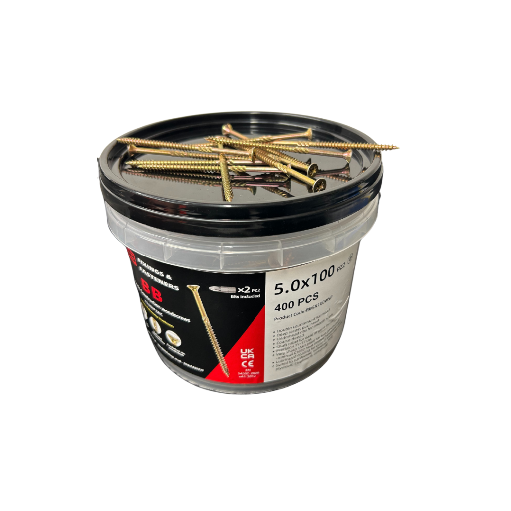 BB Torpedo Construction Woodscrews In Clear Round Tubs - Pallet deal x ...